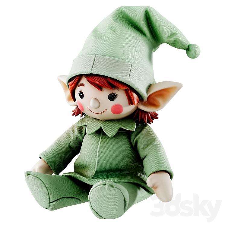 Plush Christmas Elf Toy - Toy - 3D model