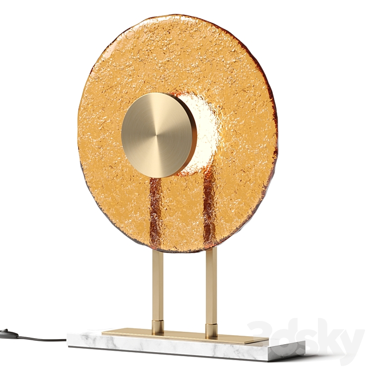 Luminatti - Golden Disc table lamp - Table lamp - 3D model