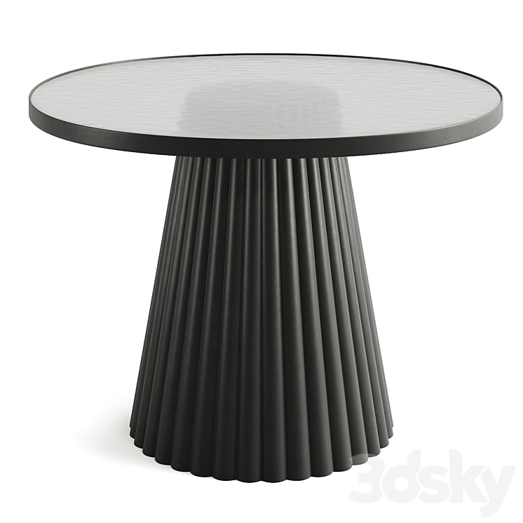 Black Round Cast - Table - 3D model
