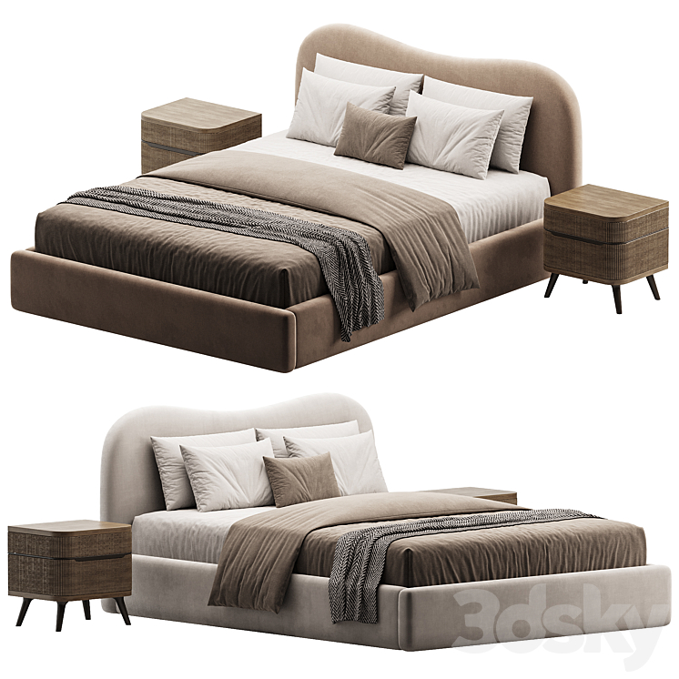 Cloud Queen Bed - Bed - 3D model