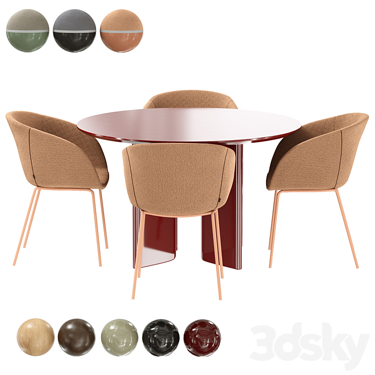 Almont table 2 chair Shane - Table + Chair - 3D model