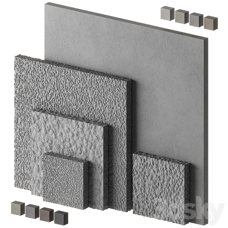 Concrete Textures Set 055 - Stone - 3D model