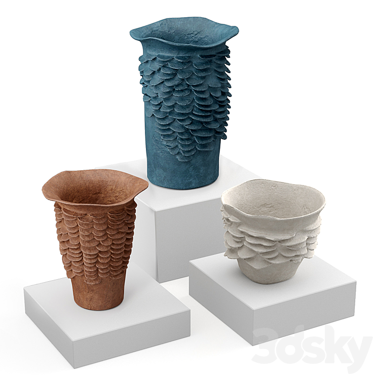 Trish DeMasi Plume vases - Vase - 3D model