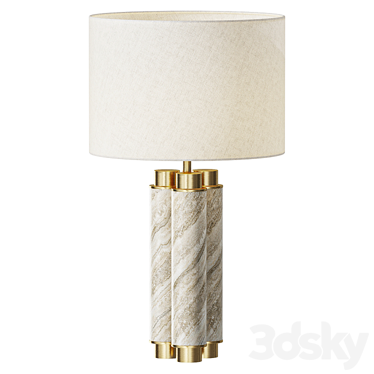 3 Clump Travertine Table Lamp Brilliant Maker - Table lamp - 3D model