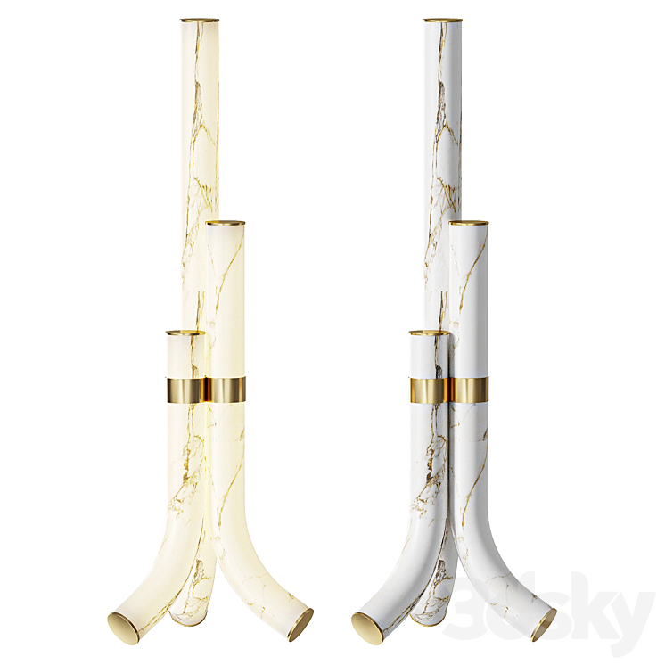 Modern Alabaster Piped Floor Lamp - Floor lamp - 3D model