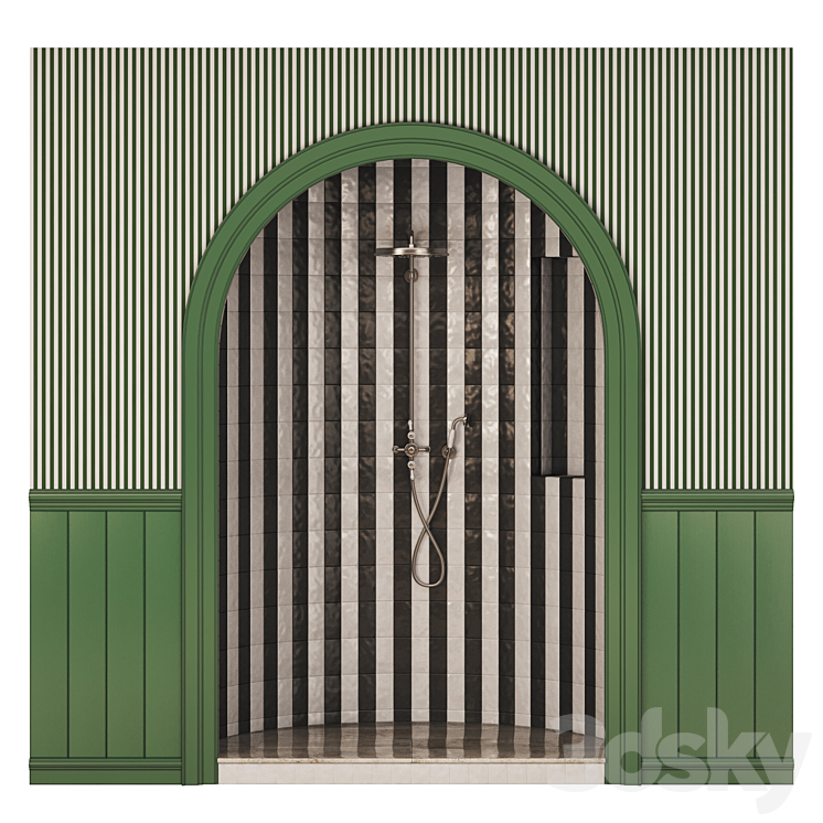 Arched shower enclosure N0125 - Shower - 3D model