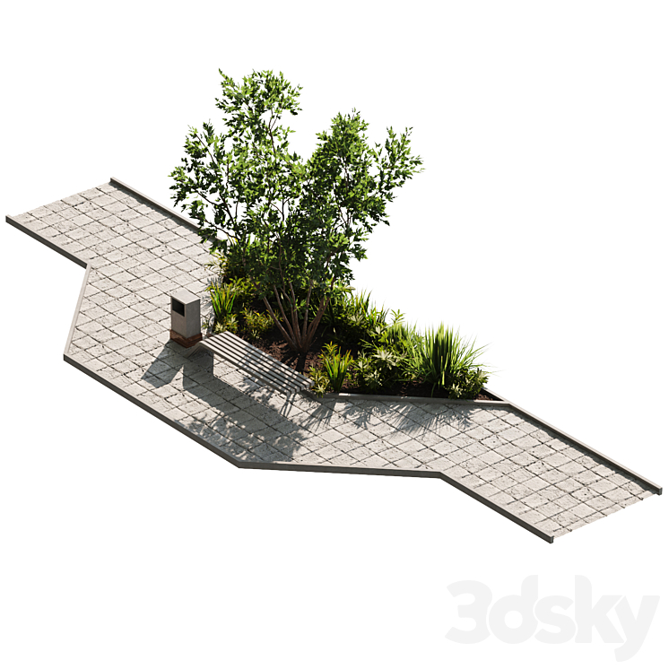 Town Square Landscape 130 - Urban environment - 3D model