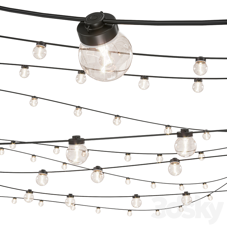 Carnival Light Bulb Garland - Street lighting - 3D model
