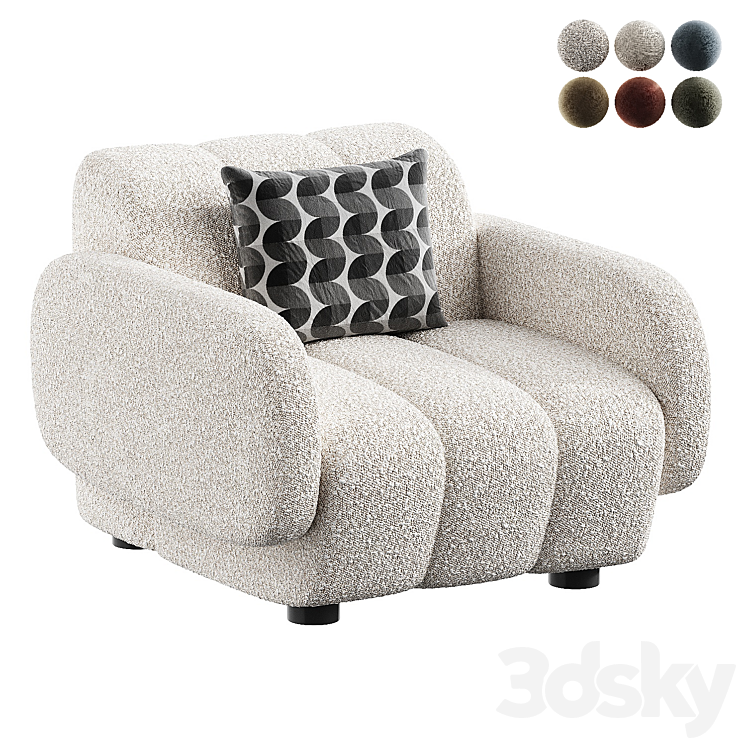 Brigitte Club Chair Bundle - Arm chair - 3D model