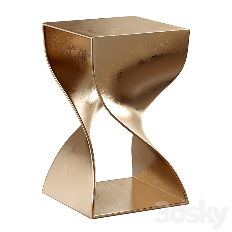 Potterybarn Mission square metal accent table - Table - 3D model