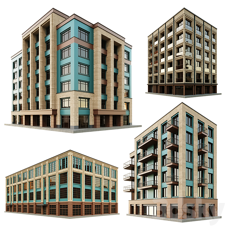 Urban Mixed-Use Residential Block - Building - 3D model