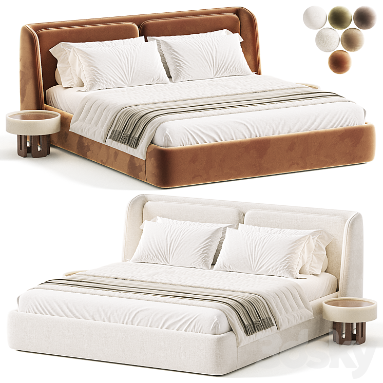 Shell Bed by Luzaro - Bed - 3D model