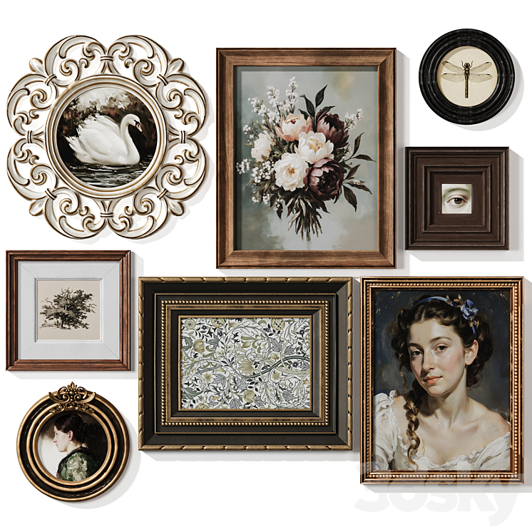 Vintage Curiosity Wall Set - Frame - 3D model