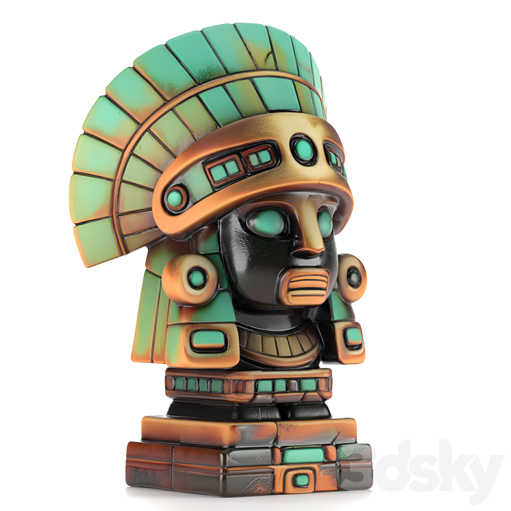 Aztec Warrior Deity Sculpture - Sculpture - 3D model