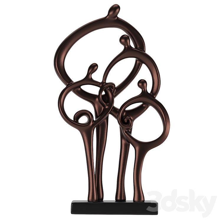 Trio Unity – abstract sculpture in black, gold, and bronze - Sculpture ...