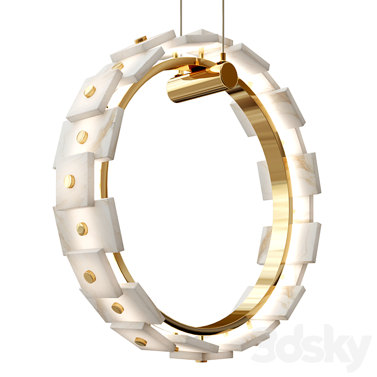 Vertical Ring Alabaster Pendant Lamp - Pendant light - 3D model
