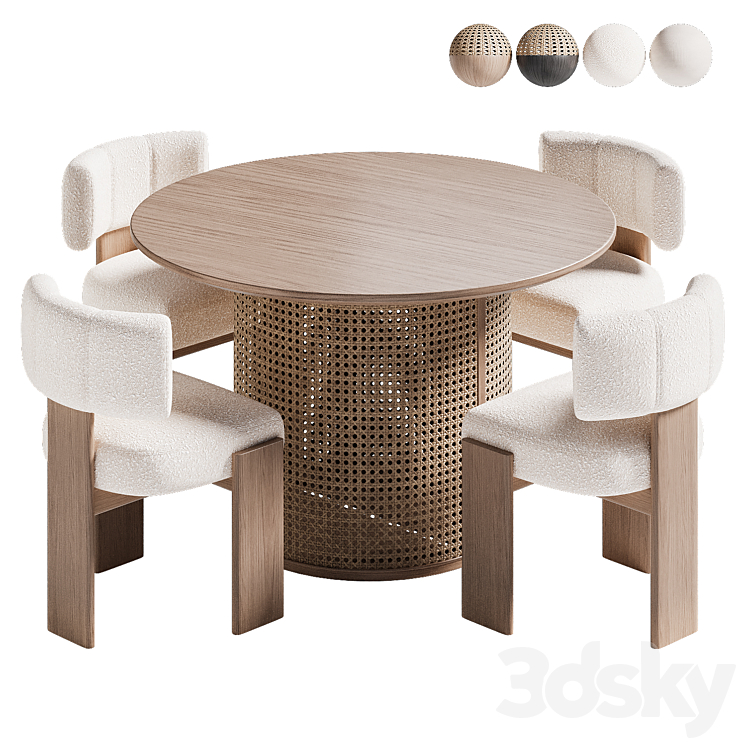 Martin Table and Olga Chair - Table + Chair - 3D model