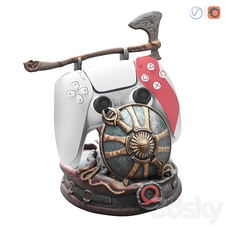 GOW- PS5 Dualsense Controller Holder - Sculpture - 3D model