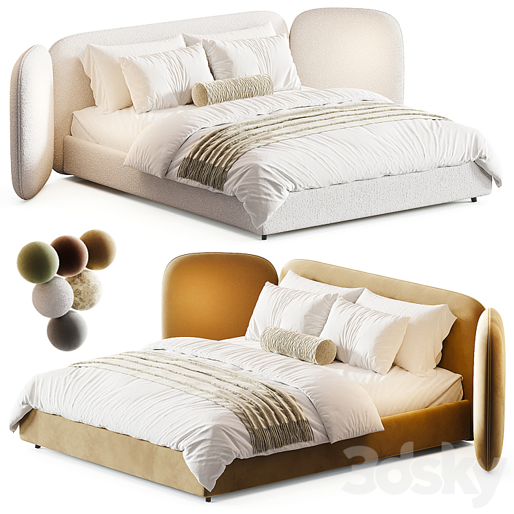 URSULA Soft Bed by Mamka - Bed - 3D model