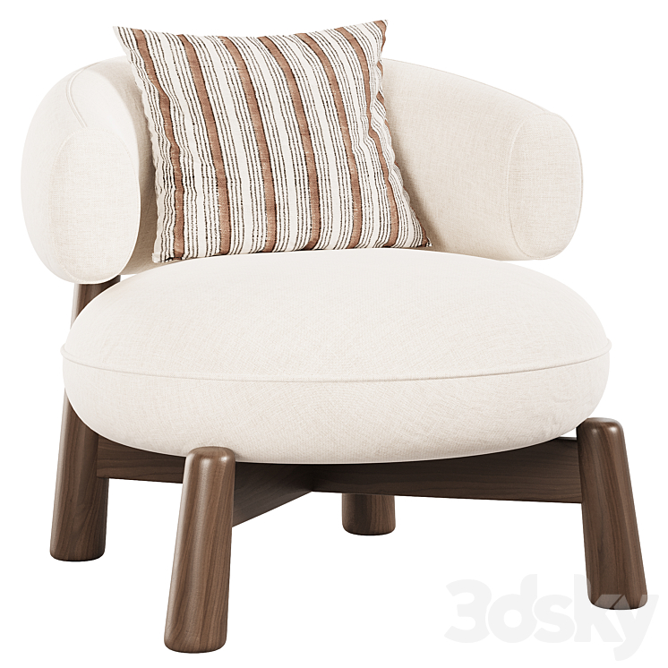 Baxter Leather Armchair - Arm chair - 3D model