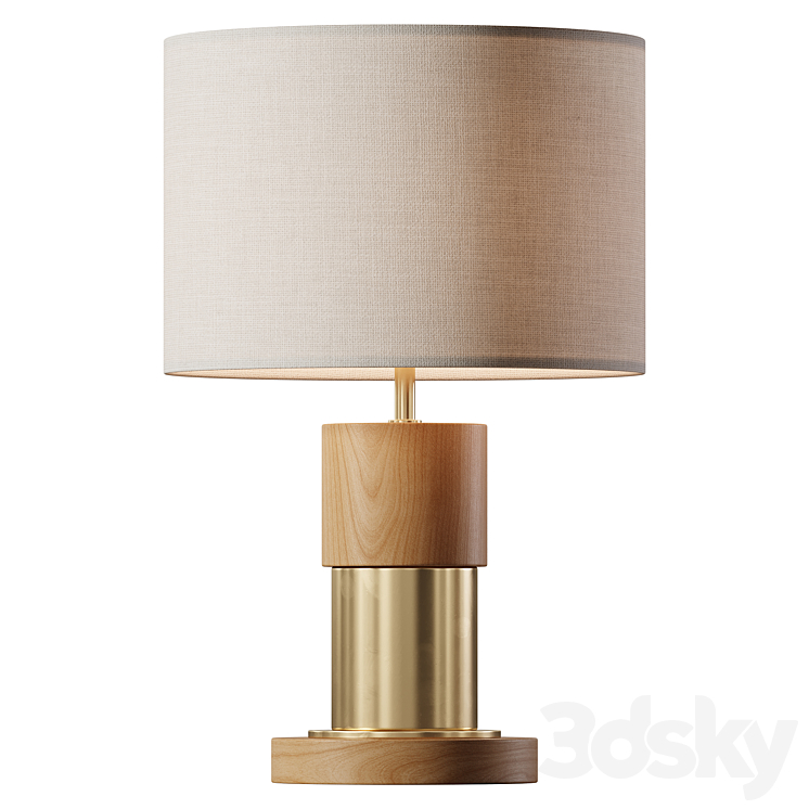 Medal Large Oak Wood Table Lamp - Table lamp - 3D model