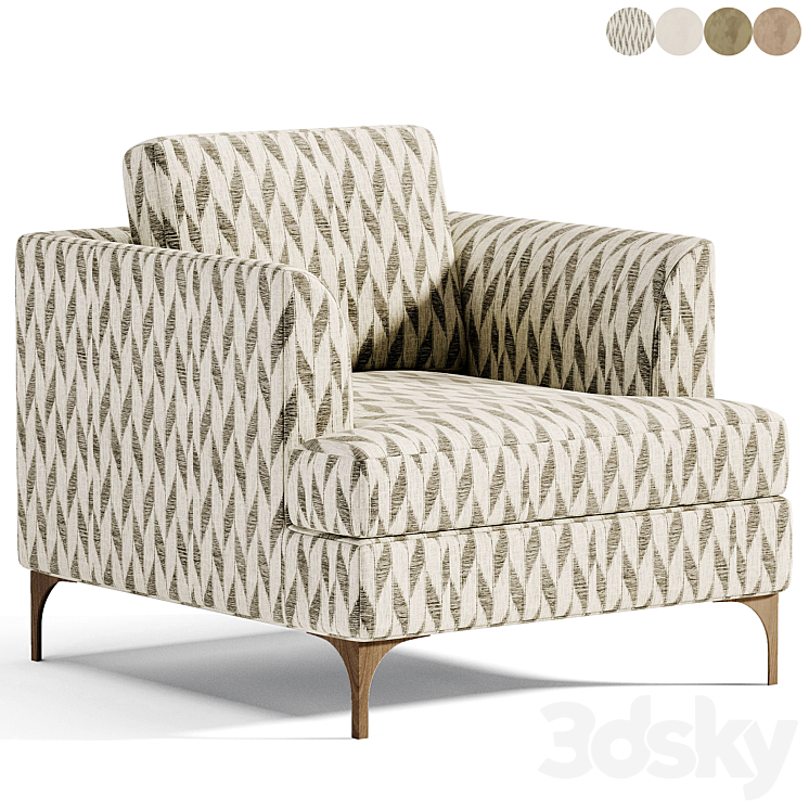 Massoud Gentilly Accent Chair - Arm chair - 3D model