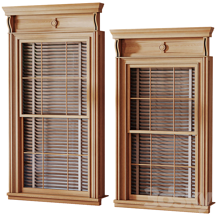 Neoclassical Residential Wooden Window Exterior 01 - Windows - 3D model