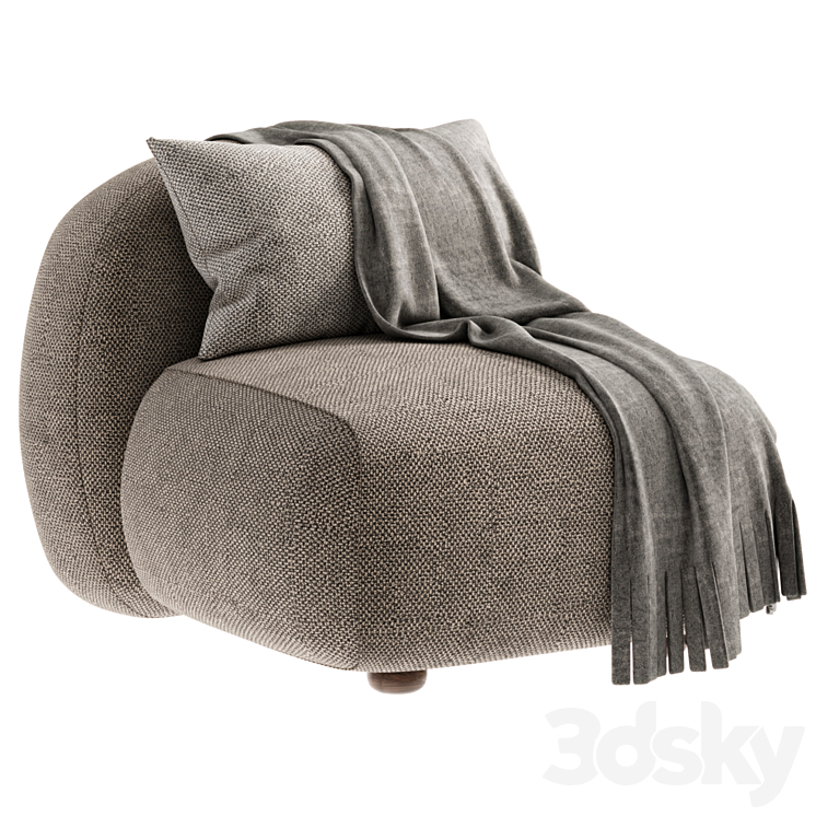 Bruno Chair with Shawl - Arm chair - 3D model