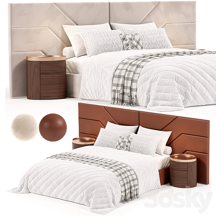Laer Closed Base Bed - Bed - 3D model