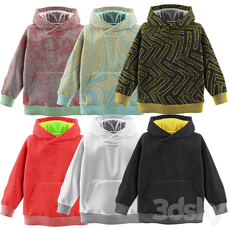 Clothes vol 01 - Hoodie - cloth - men - Сlothes and Footwear - 3D model