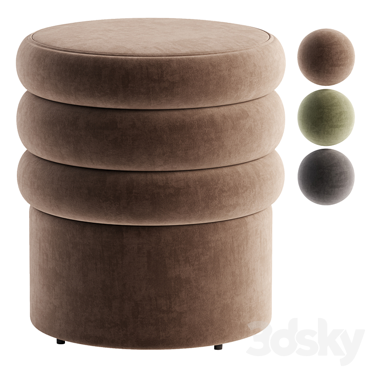 Dutchbone Aditi Pouffe - Other soft seating - 3D model