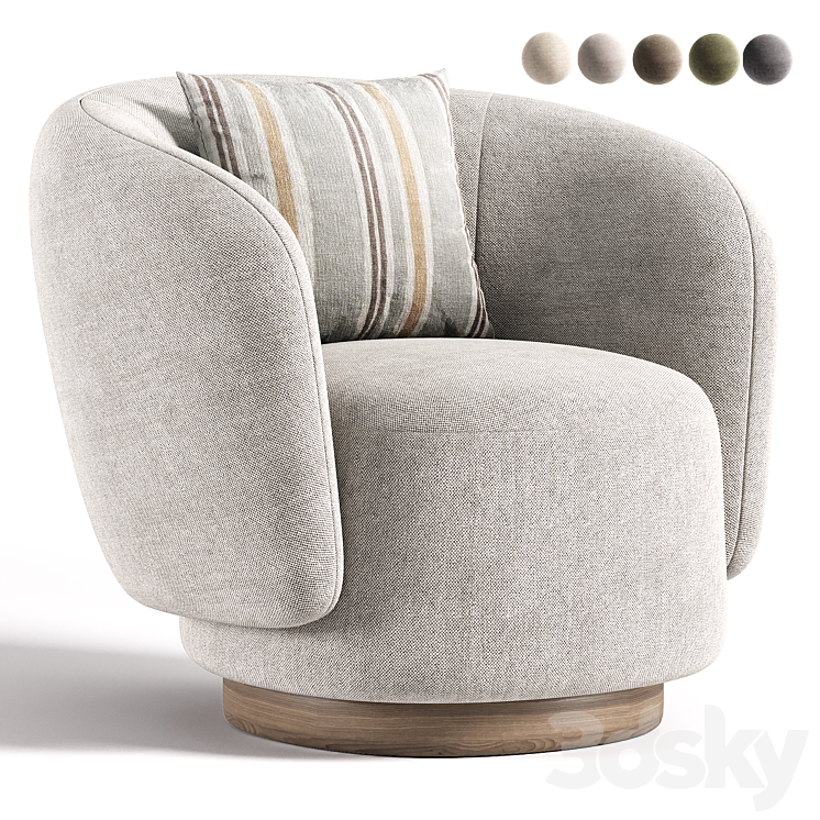 Caite Swivel Chair - Arm chair - 3D model