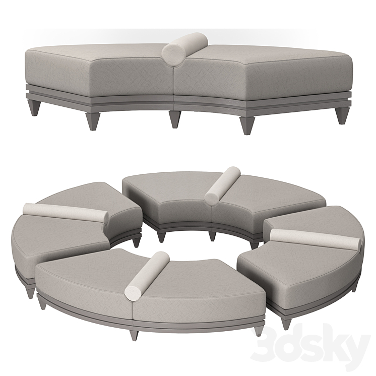 Round lobby bench - Other soft seating - 3D model
