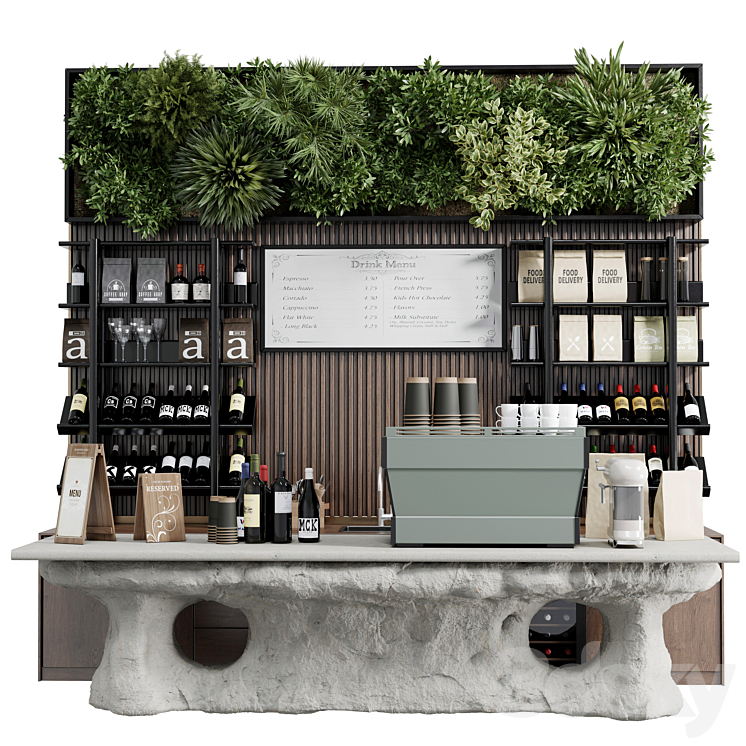 Coffee Shop Reception Restaurant Br Counter 21 - Restaurant - 3D model