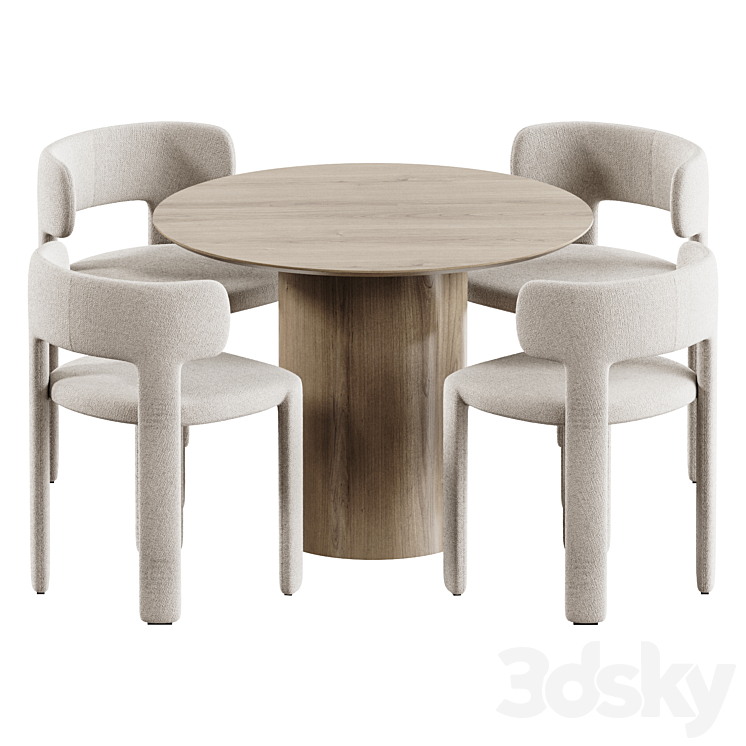 Lucy Chair and Type D Dining Table - Table + Chair - 3D model