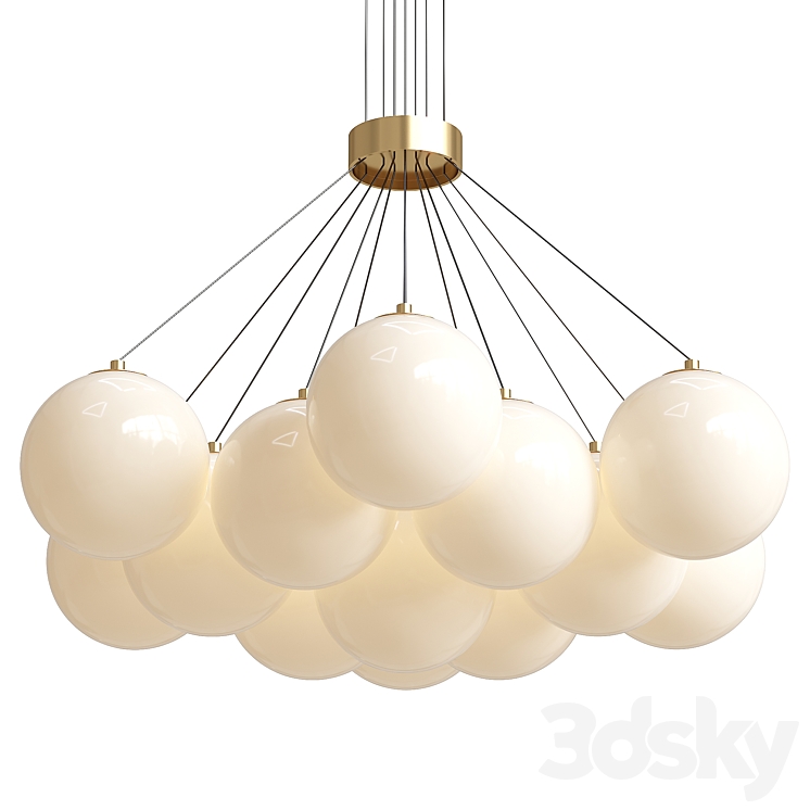 Alabaster Balls Chandelier - Pendant light - 3D model