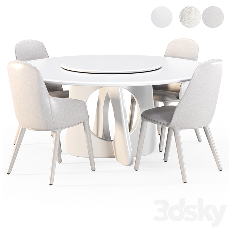 Dining set from the Natuzzi factory, table from the Habita series ...