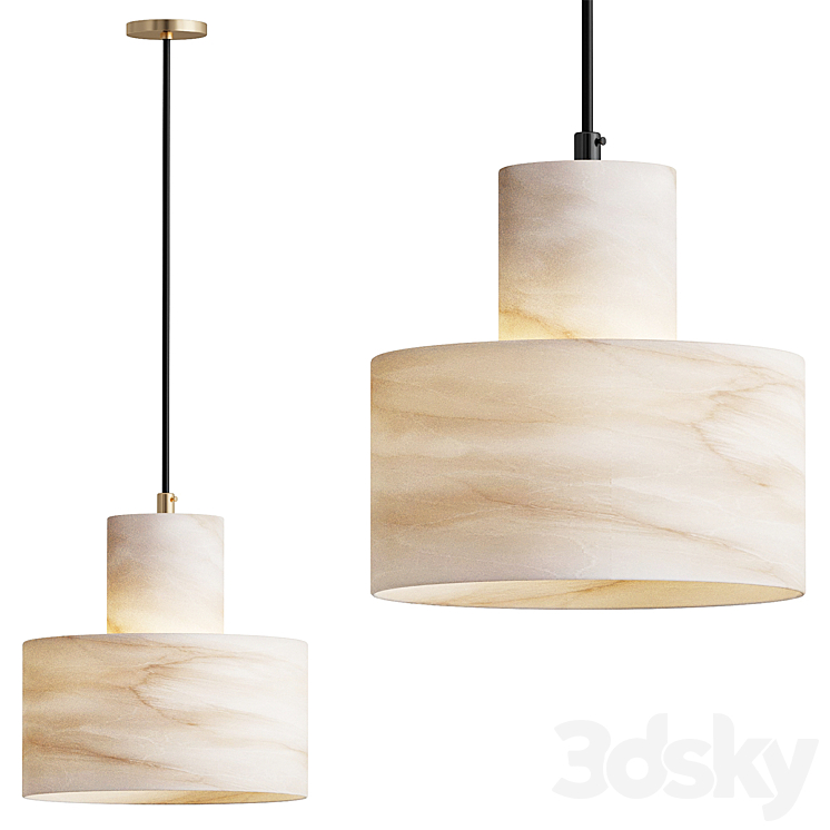 Cyls Alabaster Pendant Lamp - Pendant light - 3D model
