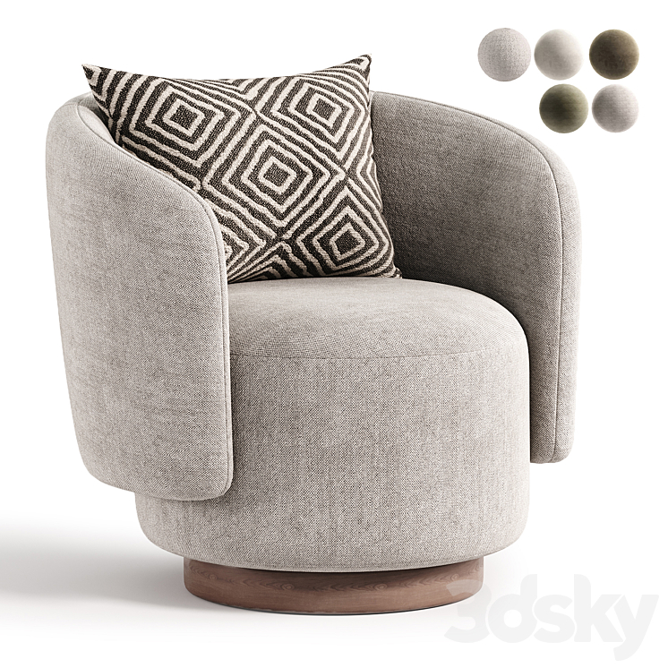 Caite Swivel Chair - Arm chair - 3D model