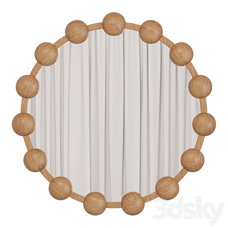 Pinto Acacia Round Mirror 08 - Mirror - 3D model