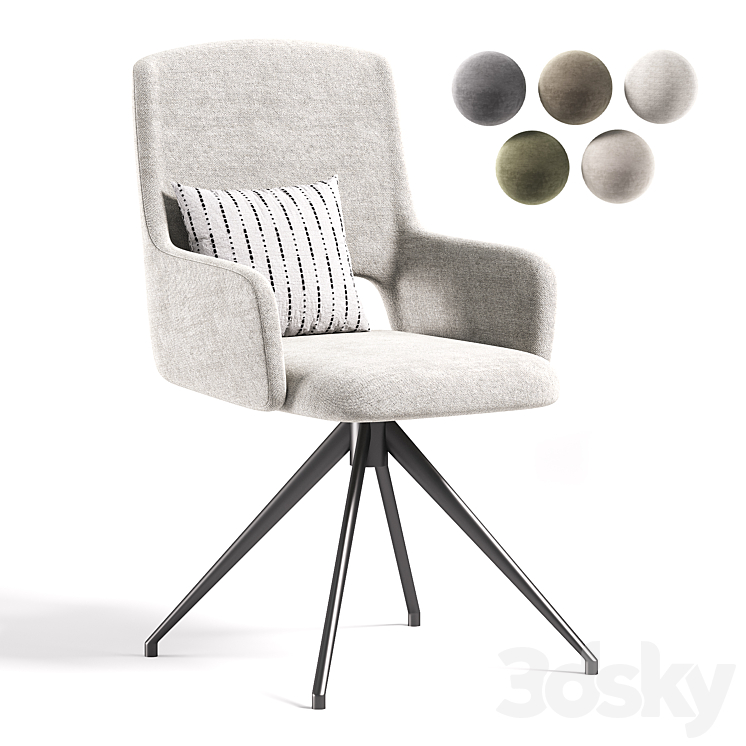 Quentin Spider Leg Office Chair - Chair - 3D model