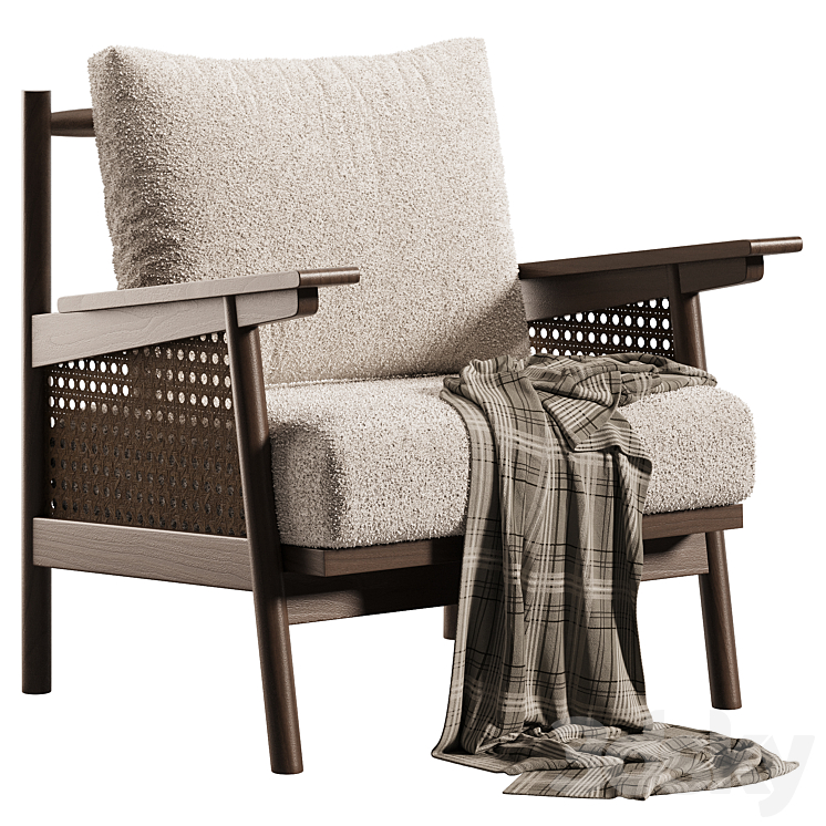 Drawing Room Use Foam Removable Cushions Arm Chair - Arm chair - 3D model