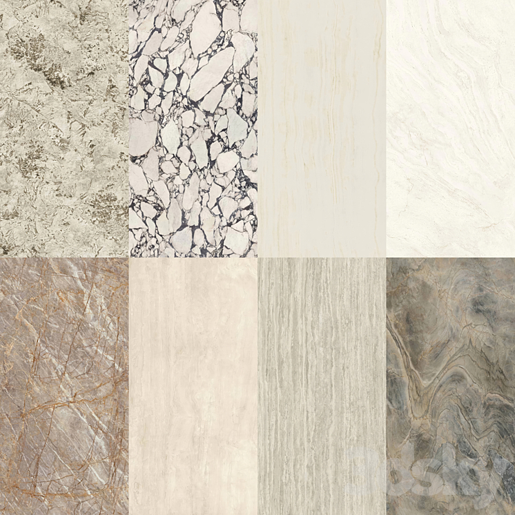 Atlas Plan 03 Large-Format Slab Marble - Stone - 3D model