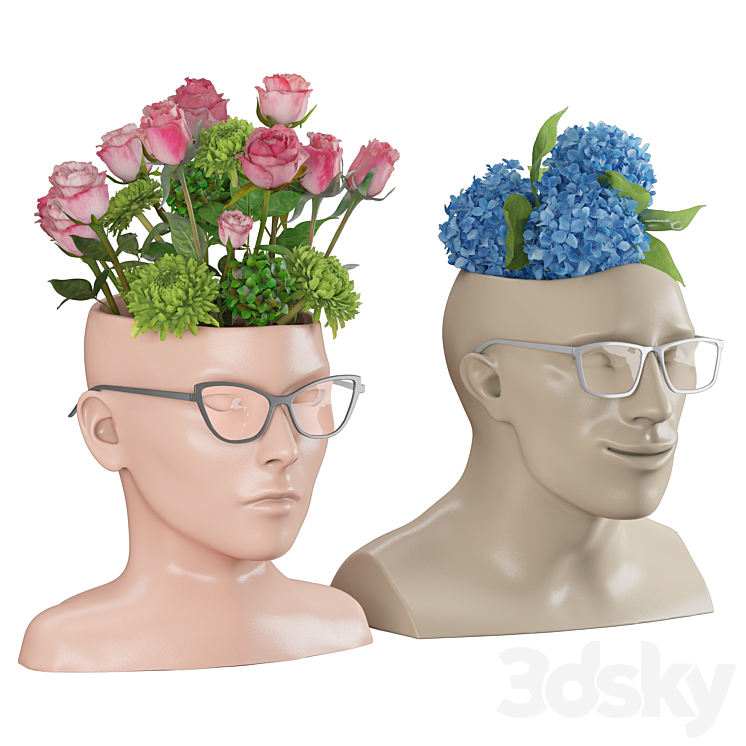 human vase - Bouquet - 3D model
