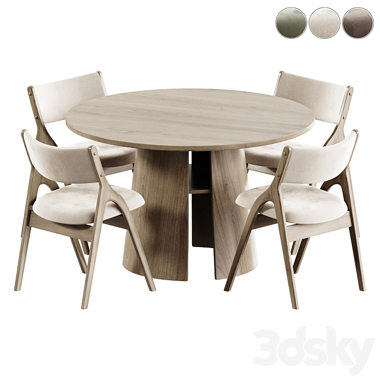 Cardiff and Laura - Table + Chair - 3D model