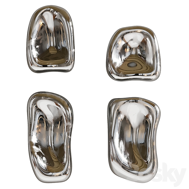 Glass sculpture chrome HKLIVING - Other decorative objects - 3D model
