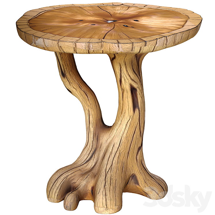 Rustic Wabi-sabi Sculptural Style Root solid Wood Side Table eco-design ...