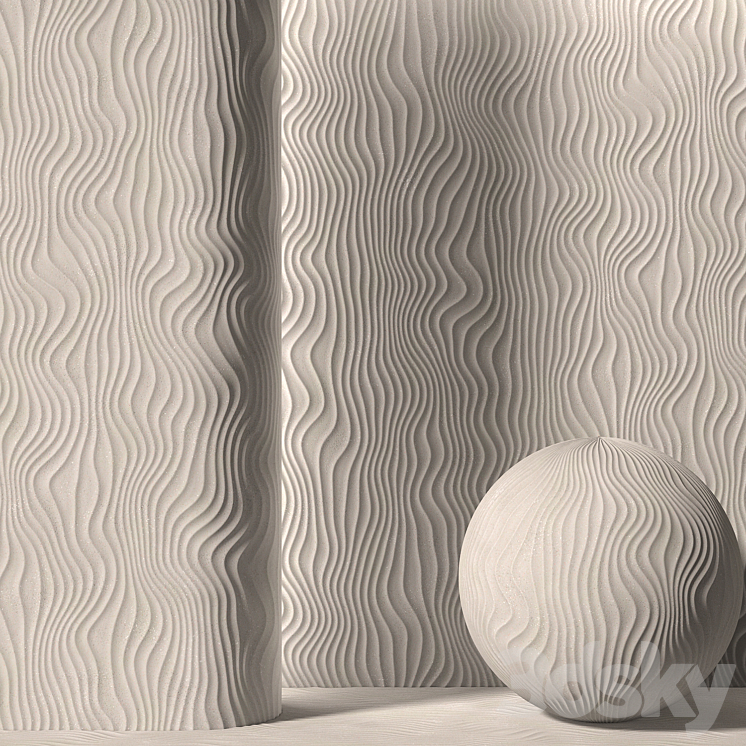 Seamless material decorative stucco facing ribbed plaster relief lines ...