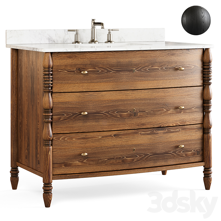 Spindle Single Bathroom Vanity Anthropologie - Bathroom furniture - 3D ...