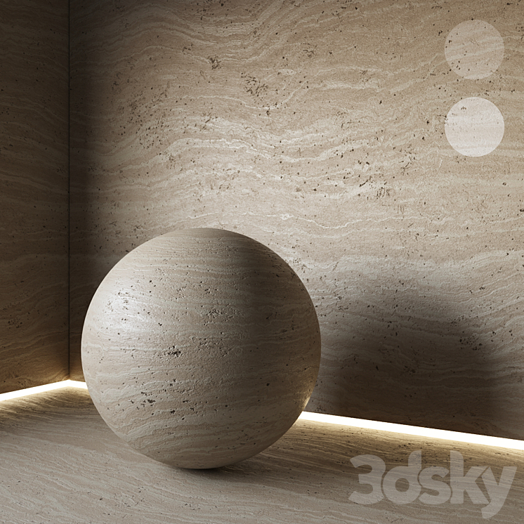 Seamless travertine material 3 - Stone - 3D model